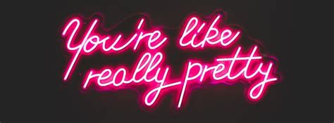 Pretty Pink Neon Light Sign Facebook Cover Photo