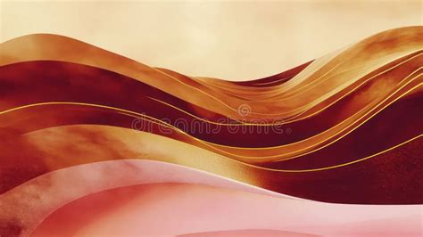 Abstract Waves Of Warm Colors Create A Soothing Fluid Landscape Stock Illustration