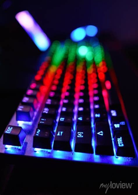 Premium Gaming Rgb Led Backlit Keyboard Mostly Blue Purple Posters For The Wall Posters