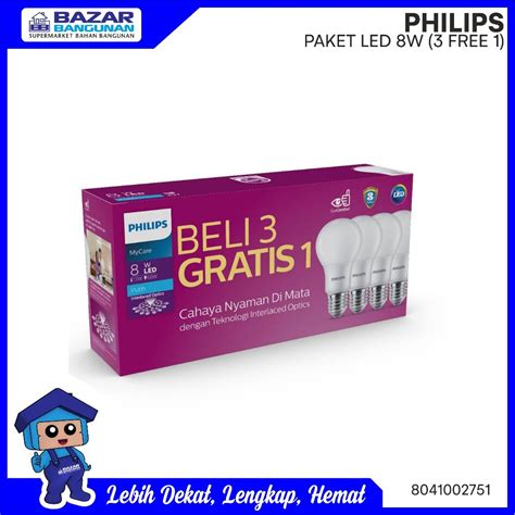 Jual Philips Paket Lampu Bohlam Led Watt W W Gratis Shopee Indonesia