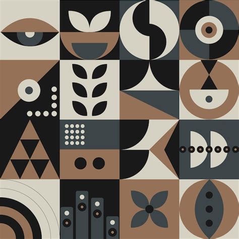 Premium Vector Abstract Geometric Pattern Design In Retro Style