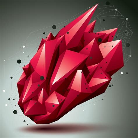 3d 메쉬 현대적인 스타일의 추상 개체 선 메쉬가 있는 밝은 종이접기 미래형 프리미엄 벡터