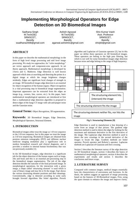 Pdf Implementing Morphological Operators For Edge Detection On