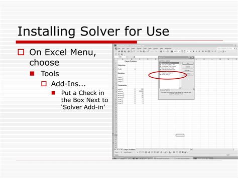 Ppt Using Excel Solver For Linear Optimization Problems Powerpoint