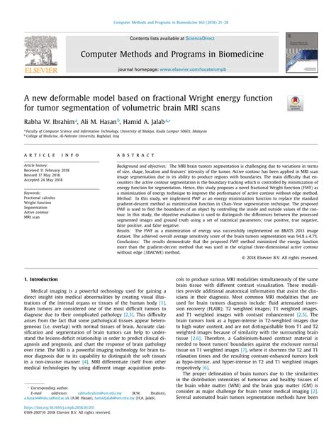 Pdf A New Deformable Model Based On Fractional Wright Energy Function