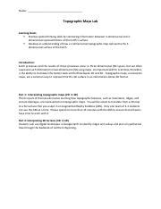 Topographic Maps Lab Interpreting D Terrain With Topographic Course