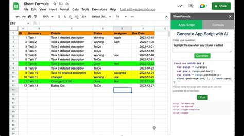 Sheet Auto Script Create Apps Script With Ai Youtube