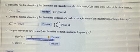 Solved A Define The Rule For A Function F That Determines