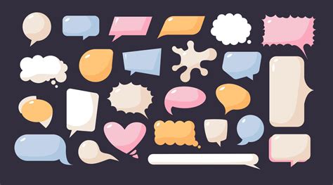 Speech Bubbles Set Chat Dialogue Bubble Text Chatting Box Message
