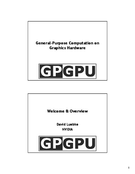 Pdf A Survey Of General Purpose Computation On Graphics Hardware