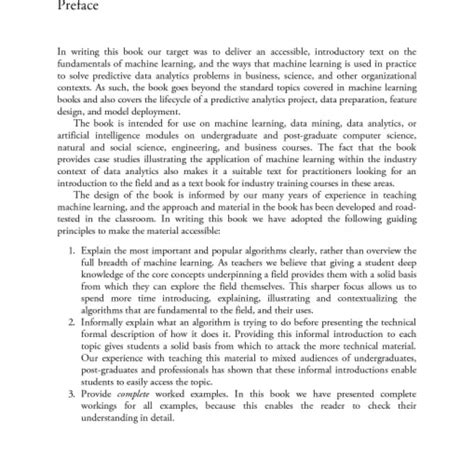 fundamentals of machine learning for predictive data analytics