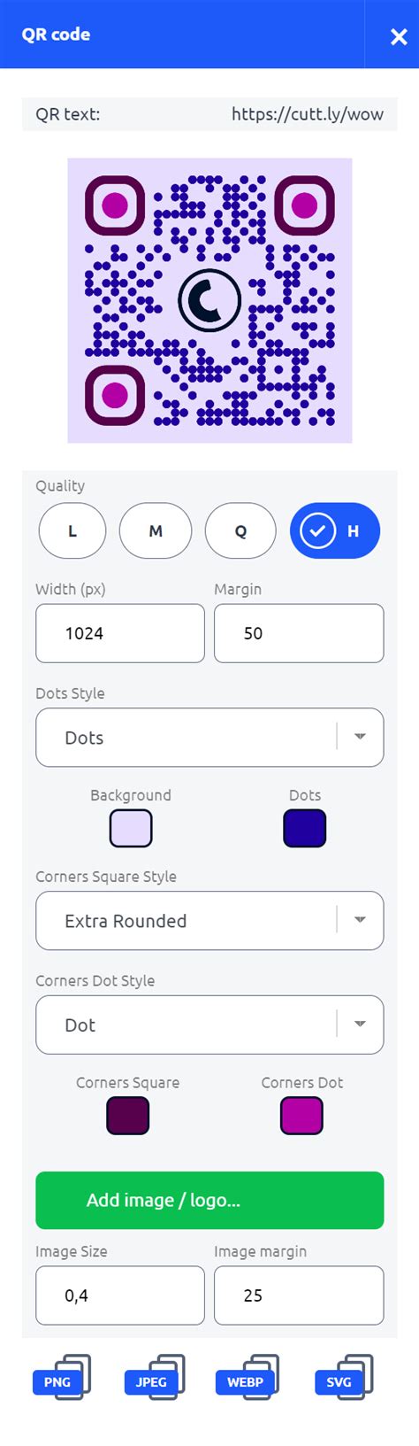 Options Available In Qr Code Editing Cuttly