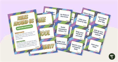 Rules Around Us Sorting Activity Teach Starter
