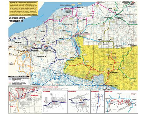 Gogebic County Snowmobile Trail Map Printable Maps Online