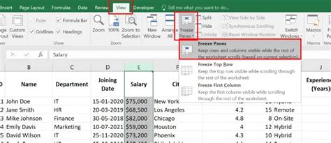 How To Freeze And Unfreeze Columns In Excel With Step By Step Examples Geeksforgeeks