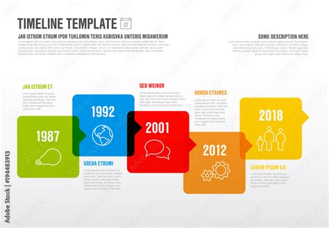Overlapping Callout Boxes Timeline Layout Stock Template Adobe Stock
