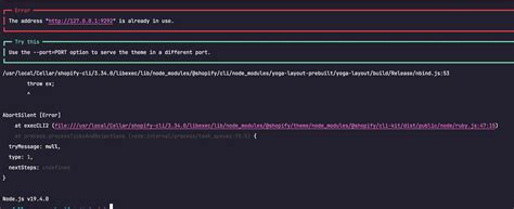 [bug] `theme dev` randomly stopping itself · issue 728 · shopify cli
