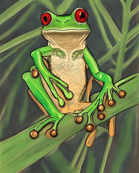 Realistic Outline Of Tree Frog Graphic Creative Fabrica