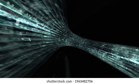 Driving Through Binary Data Tunnel 3d Stock Illustration 1964143633