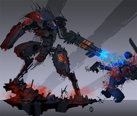 Wolfdawg Art Adeptus Astartes Ultramarines District 9 Warhammer 40k Absurdres Commentary