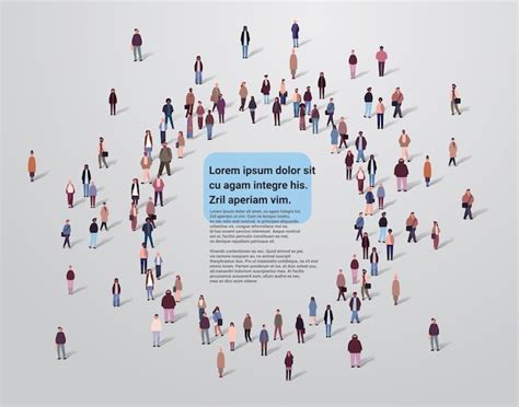 다민족 사람들 그룹 혼합 인종 남성 여성 캐주얼 옷 함께 서 다양성 다문화주의 개념 가로 전체 길이 복사 공간 벡터 일러스트 레이 션에 군중 프리미엄 벡터