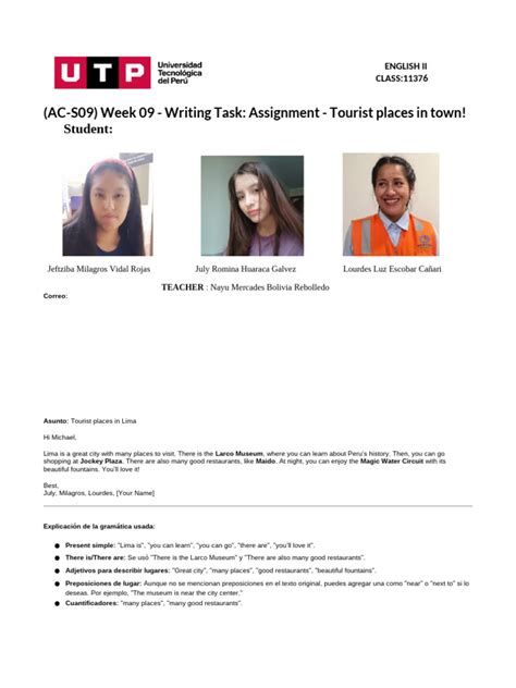 Ac S09 Week 09 Writing Task Assignment Tourist Places In Town Pdf