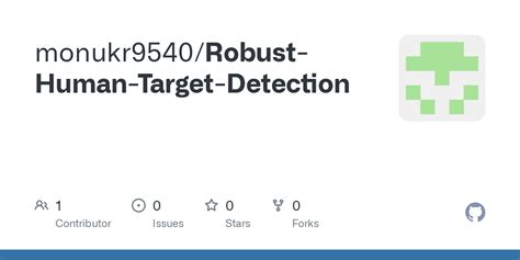 Github Monukr9540robust Human Target Detection