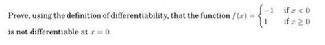 Solved Prove Using The Definition Of Differentiability