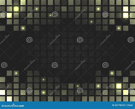 Abstract Square Golden Mosaic Background With Place For Your Content Stock Vector