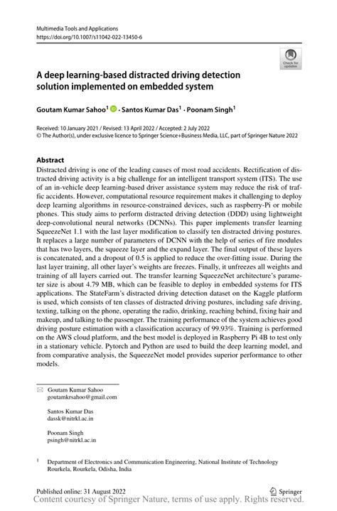 a deep learning based distracted driving detection solution implemented