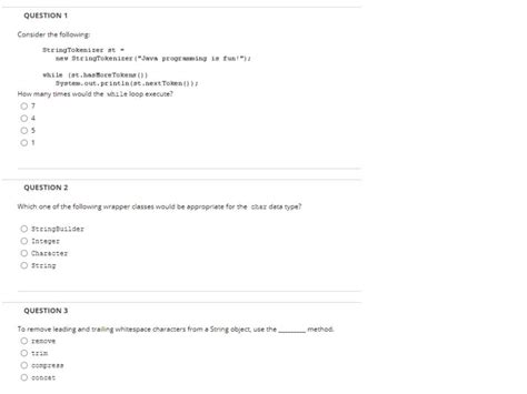 Solved Question 1 Consider The Following Stringtokenizer