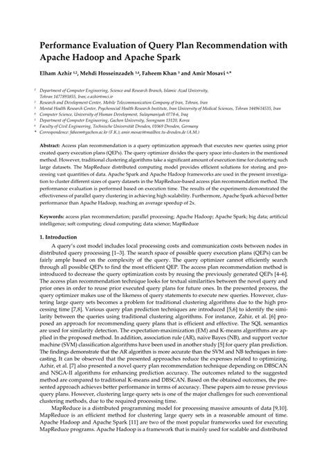 Pdf Performance Evaluation Of Query Plan Recommendation With Apache