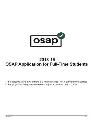 Fillable Online OSAP Application For Full Time Babes Fax Email Print PdfFiller