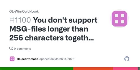 You Dont Support Msg Files Longer Than 256 Characters Together With