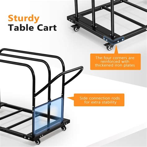 Vingli 800 Lbs Capacity Heavy Duty Folding Table Cart With Pu Swivel