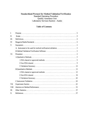 Standardized Protocol For Method Validation Verification Fill And Sign Printable Template Online