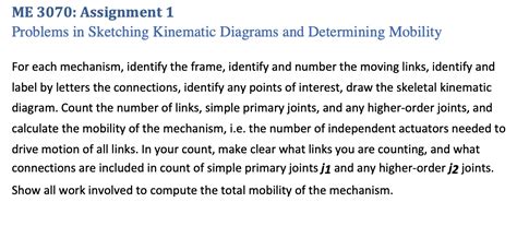 Solved Me 3070 Assignment 1 Problems In Sketching Kinematic