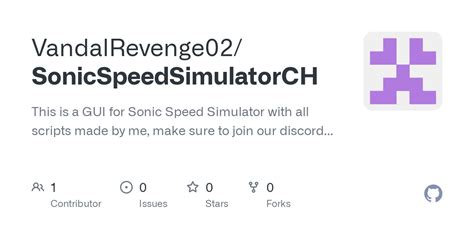 GitHub VandalRevenge02 SonicSpeedSimulatorCH This Is A GUI For Sonic Speed Simulator With All