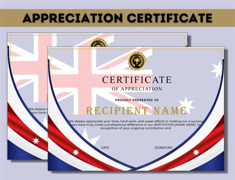 Australia Certificate Of Appreciation Template Certificate Of Appointment Certificate Of