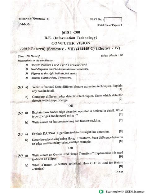 cv sppu end sem question paper pdf