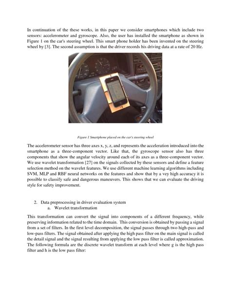 Smartphone Based Driving Style Classification Using Features Made By Discrete Wavelet Transform