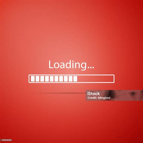 로딩 아이콘 빨간색 배경에 고립입니다 진행률 표시줄 아이콘입니다 평면 디자인입니다 벡터 일러스트 레이 션 프로그레스 바에 대한