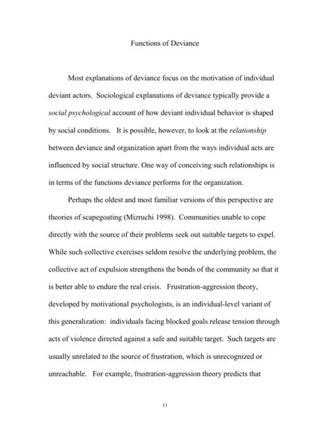 Functions Of Deviance