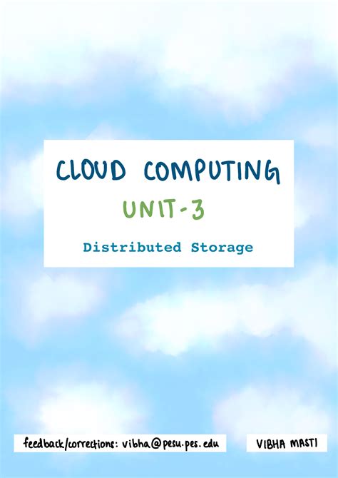 Cc Unit 3 Notes For Unit3 Distributed Storage Cloud Computing Unit Feedback Corrections