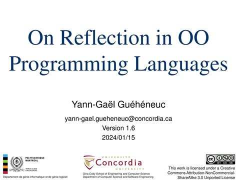 On Reflection In Oo Programming Languages V16 Ppt