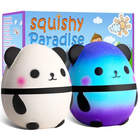 Jumbo Squishies Panda Squishy Toys 2 Pack Kawaii Cute Panda Squishy Slow Rising