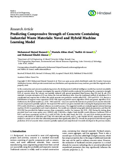 Pdf Predicting Compressive Strength Of Concrete Containing Industrial