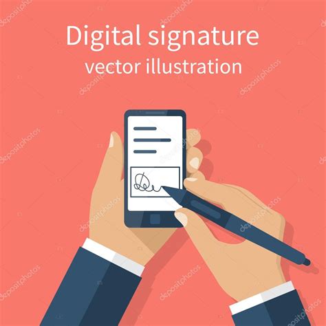 Digital Signature On Smartphone Stock Vector Image By © 117472676