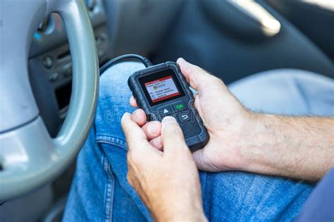 Using A Scan Tool For Auto Repair Diagnostics And Check Engine Stock Image Image Of Inspection