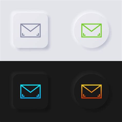 Premium Vector Envelope Icon Set Multicolor Neumorphism Button Soft